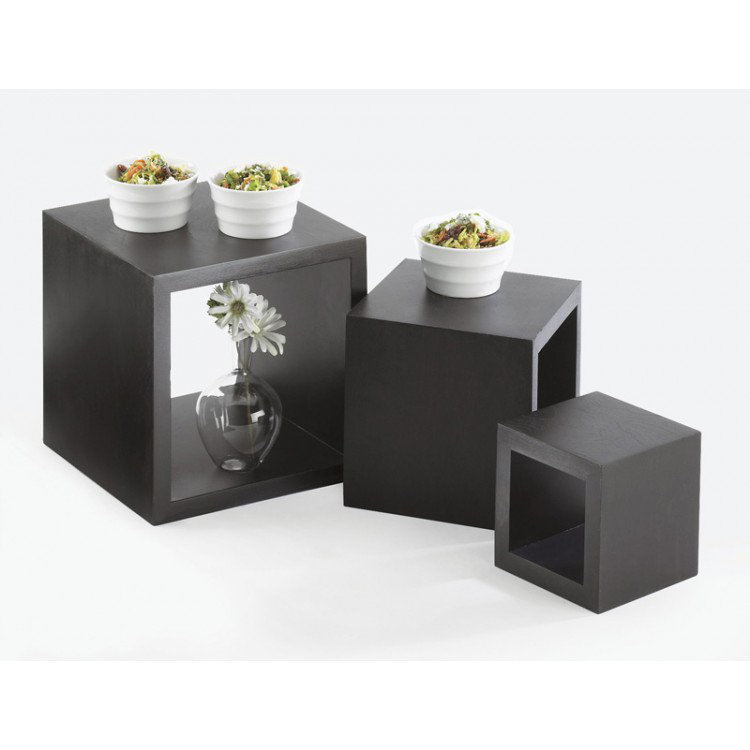 Cal-Mil Midnight 5", 7", And 9" Wooden Cube Riser Set | Wayfair